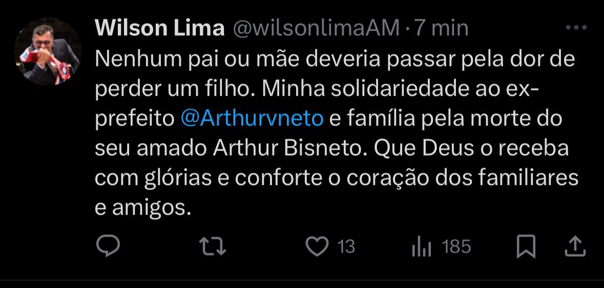 Políticos lamentam morte de Arthur Virgílio Bisneto em Manaus
