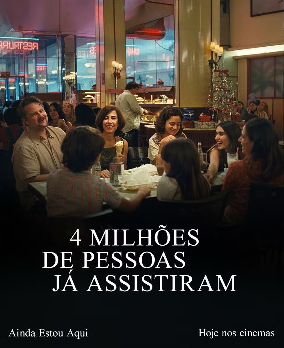'Ainda Estou Aqui' atinge 4 milhões de espectadores no Brasil