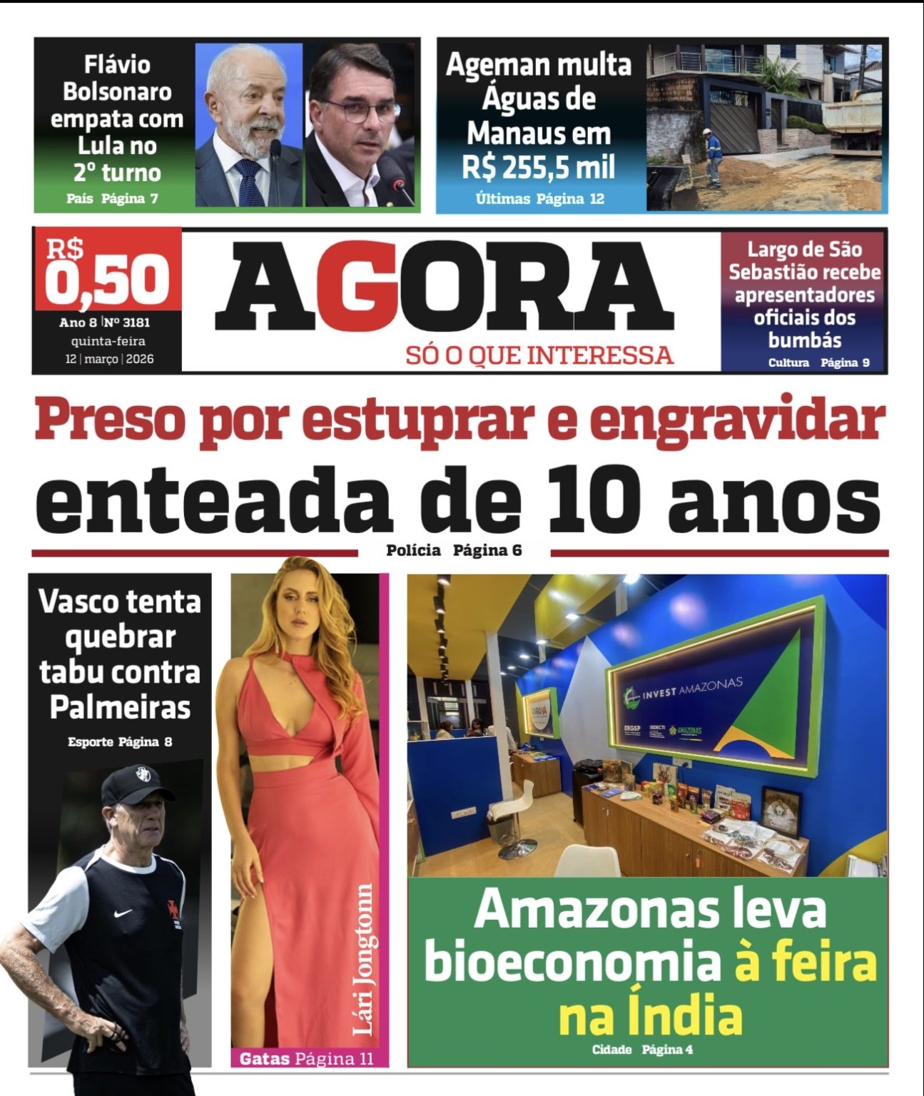 Jornal AGORA – quinta-feira, 12 de março de 2026 - Portal Em Tempo